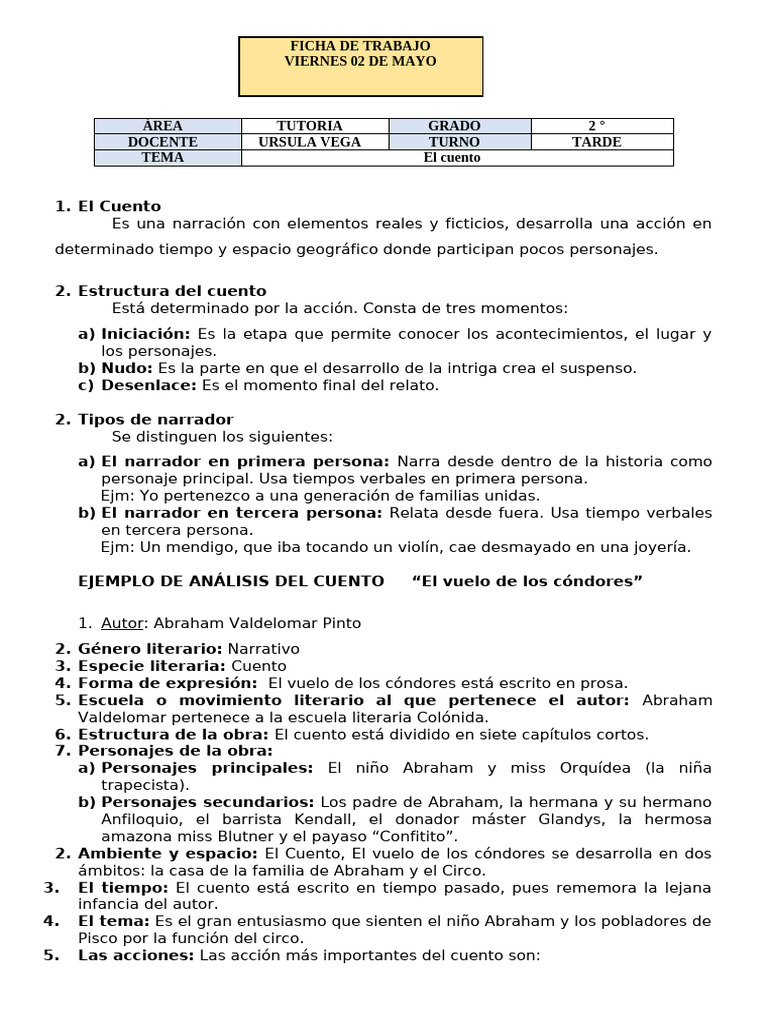 Cuento Mayo | PDF | Narración | Cuentos