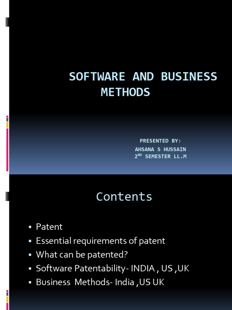 Software and Business Method Patents | PDF | Monopoly (Economics ...