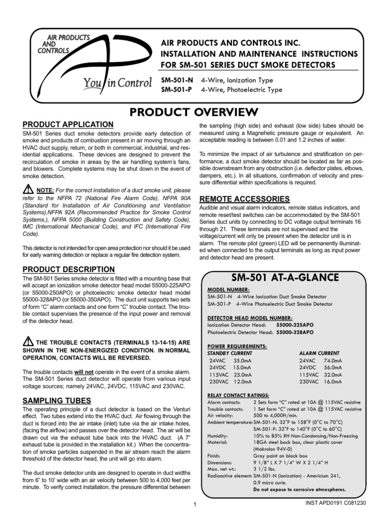 Inst Ap 191 Web b060405 SM 501 | PDF | Duct (Flow) | Manufactured Goods