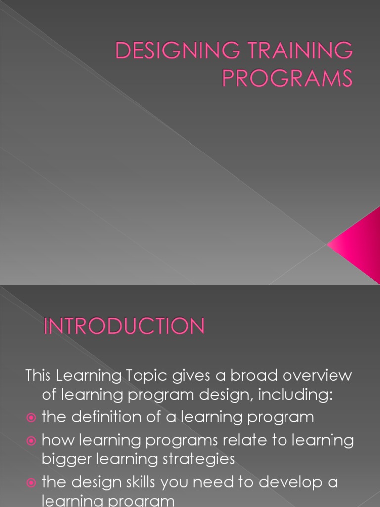 Designing Training Programs 1 | PDF | Competence (Human Resources ...