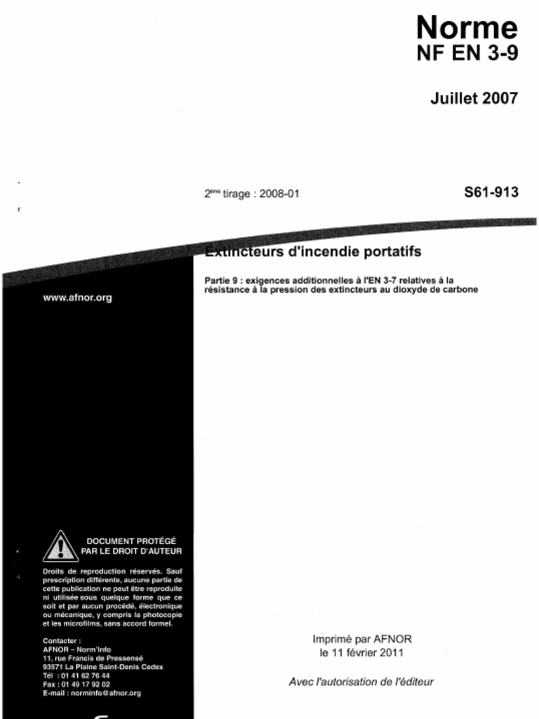Afnor NF en 3-9 | PDF