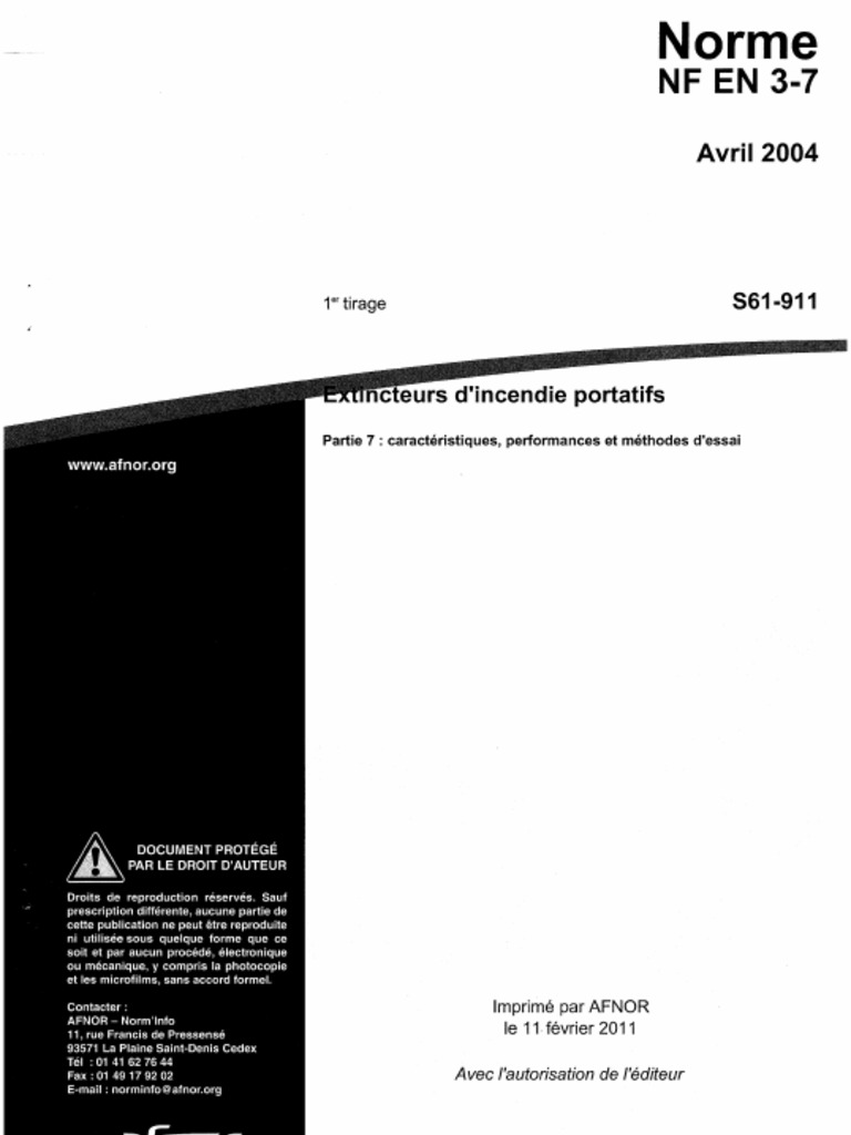 Afnor NF en 3-7 | PDF
