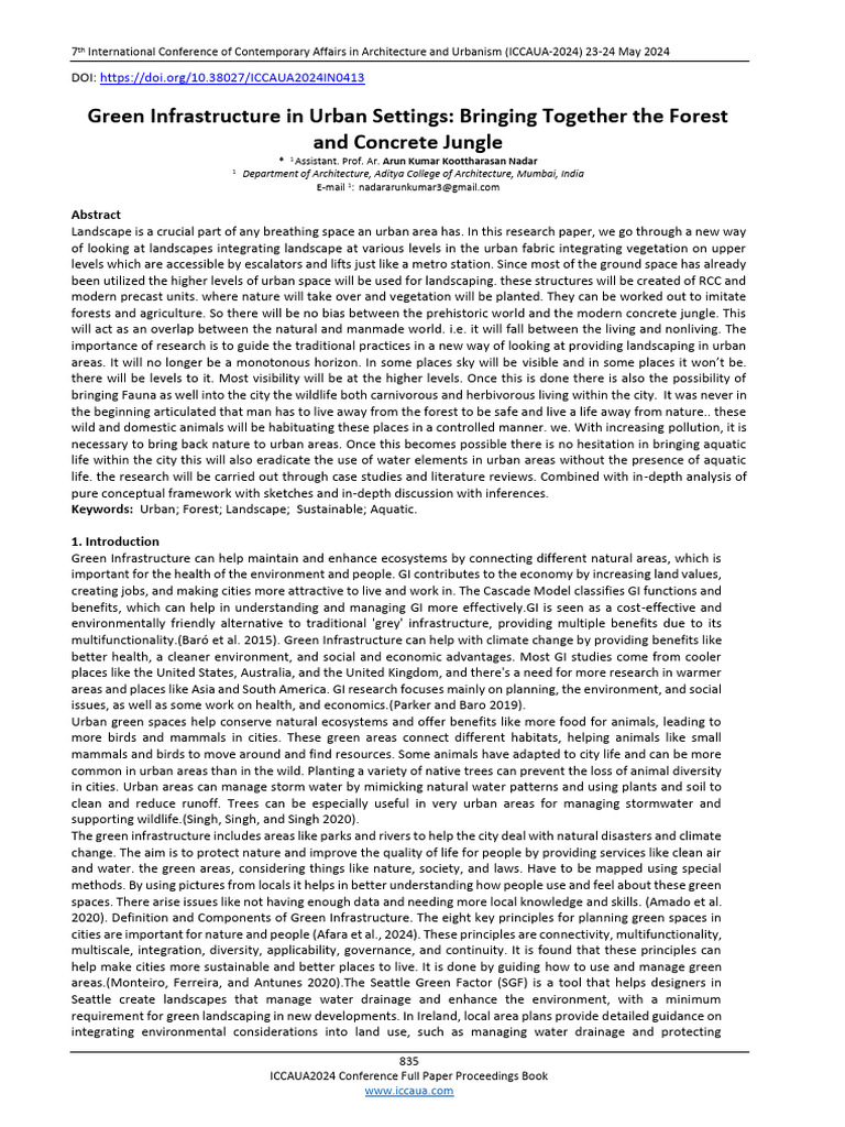 Iccaua2024in0413 Arun+Kumar - Nba | PDF | Green Infrastructure ...