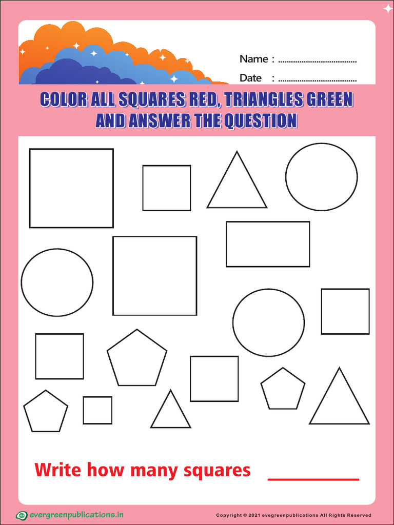 Color The Square and Triangles | PDF