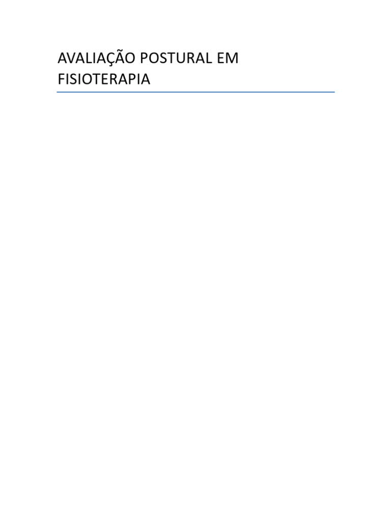 Avaliação Postural em Fisioterapia | PDF | Coluna vertebral | Sistema ...