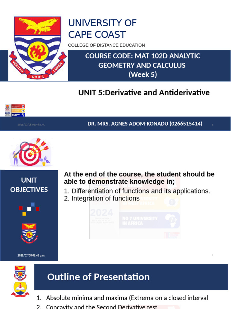 Mat 102d Analytic Geometry and Calculus Week Five | PDF | Mathematical ...