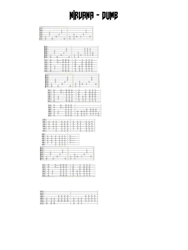 Nirvana Dumb Tabs Pdf
