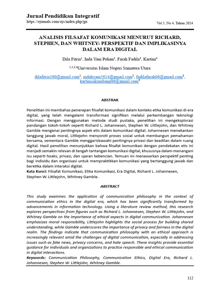 Jurnal Pendidikan Integratif | PDF