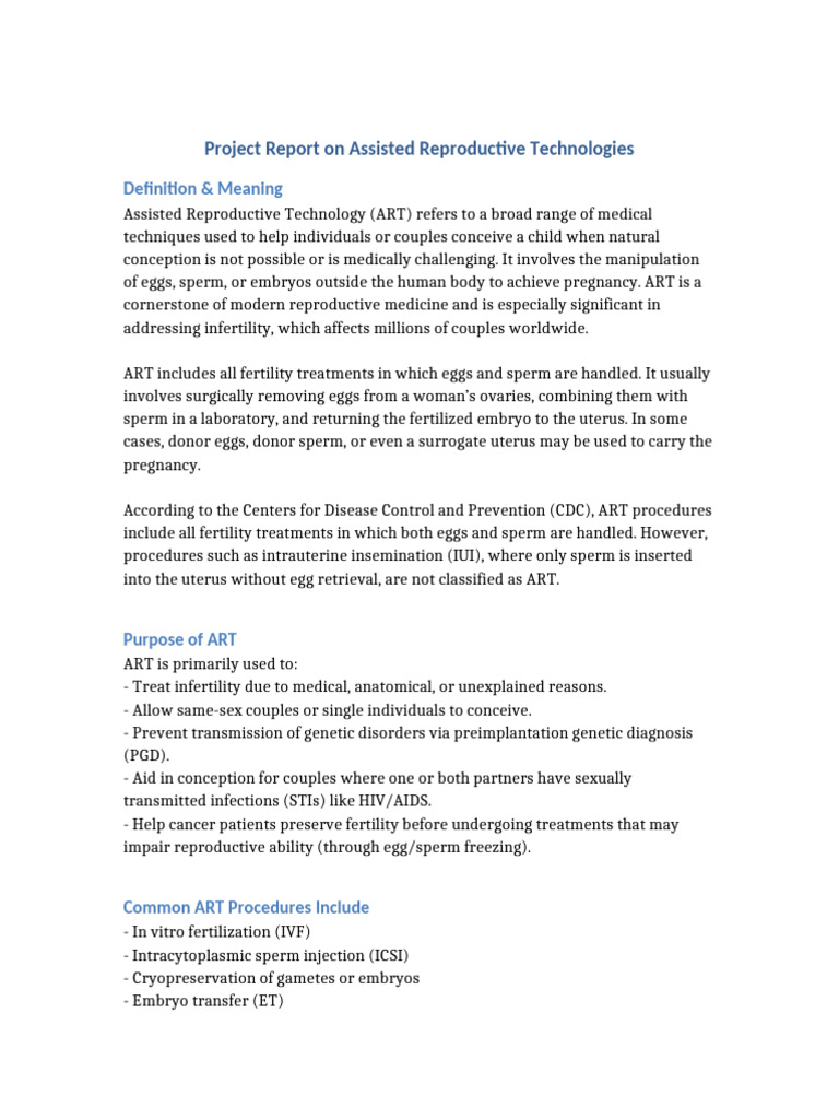 Understanding Assisted Reproductive Technologies | PDF | In Vitro ...