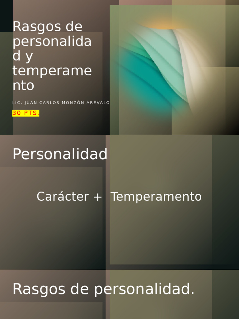 Rasgos de Personalidad y Temperamento | PDF | Temperamento | Desarrollo ...