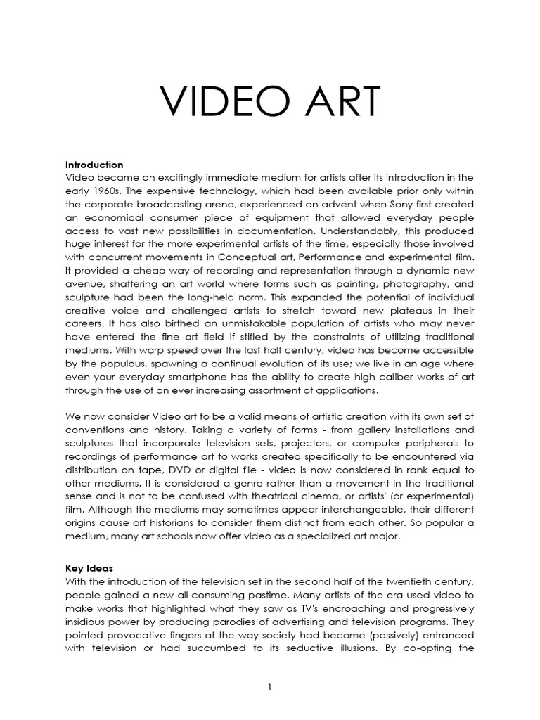 Evolution of Video Art Since 1960s | PDF | Installation Art | Video