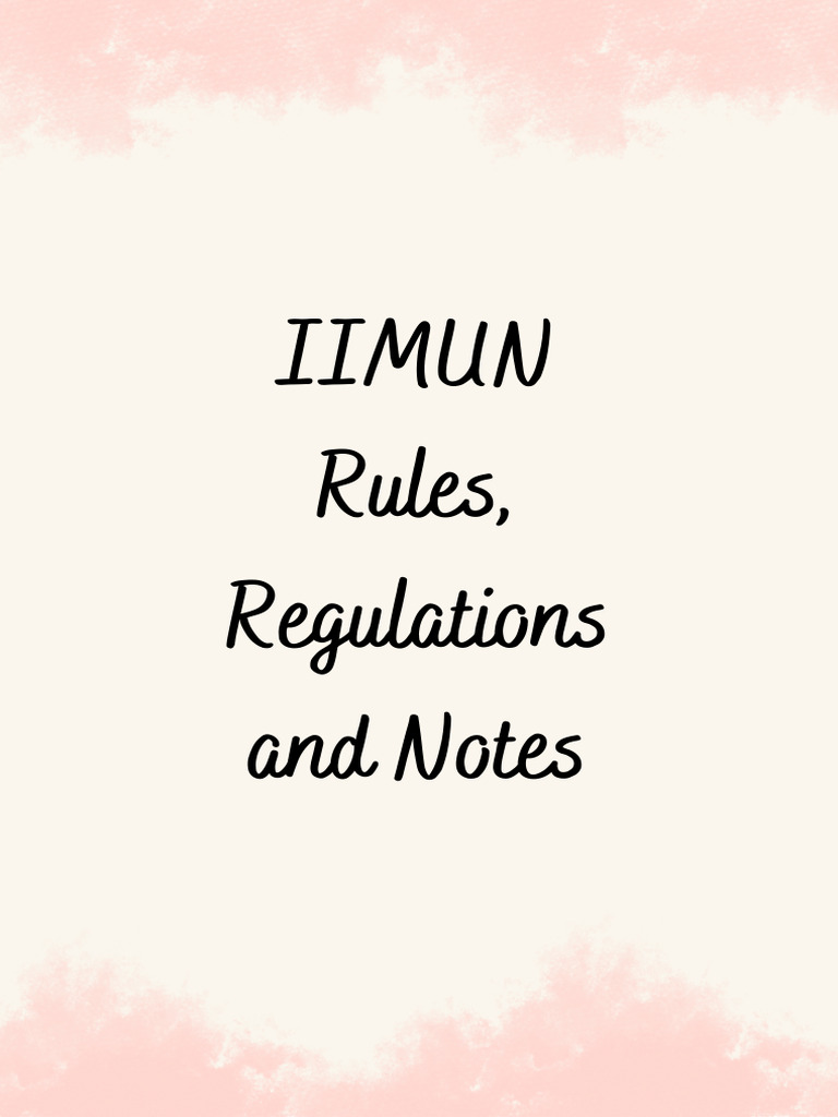 IIMUN Rules and Procedures Guide | PDF