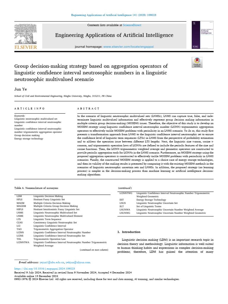Group Decision Making Strategy Based On Aggregation Op 2025 Engineering Appl | PDF ...