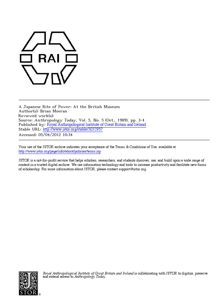 Brian Moeran - Japanese Rite of Power | PDF | Coca | Altar
