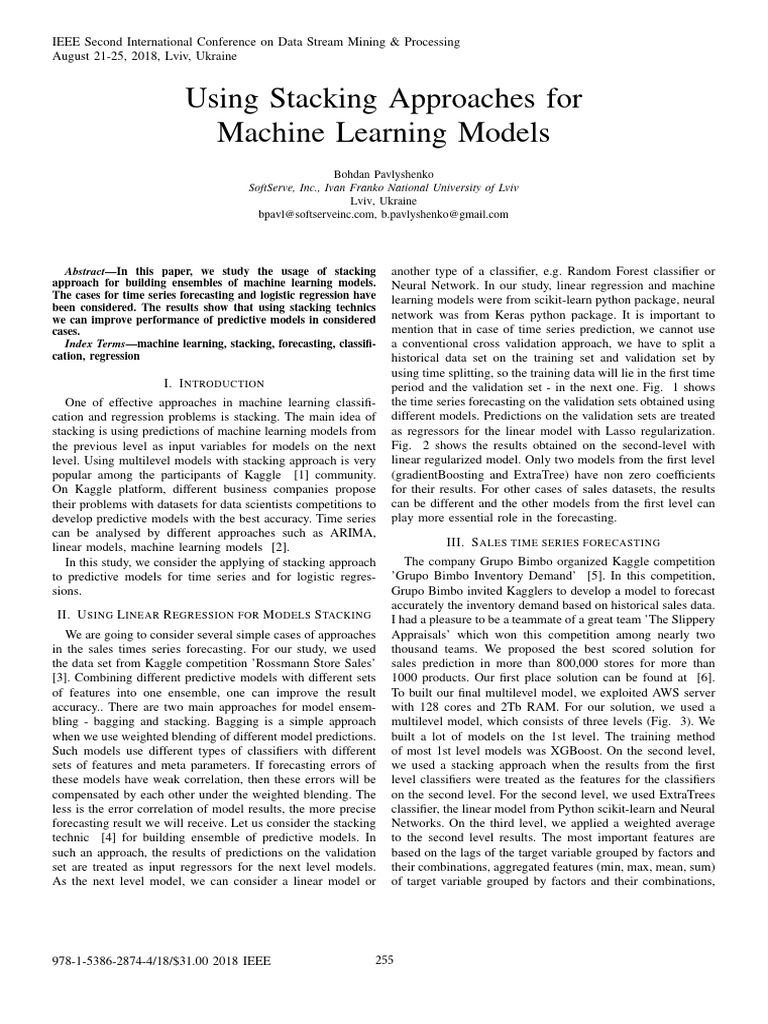Stacking Techniques in Machine Learning | PDF | Regression Analysis ...
