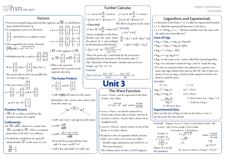 Higher Unit 3 Summary | PDF | Combinatorics | Linear Algebra