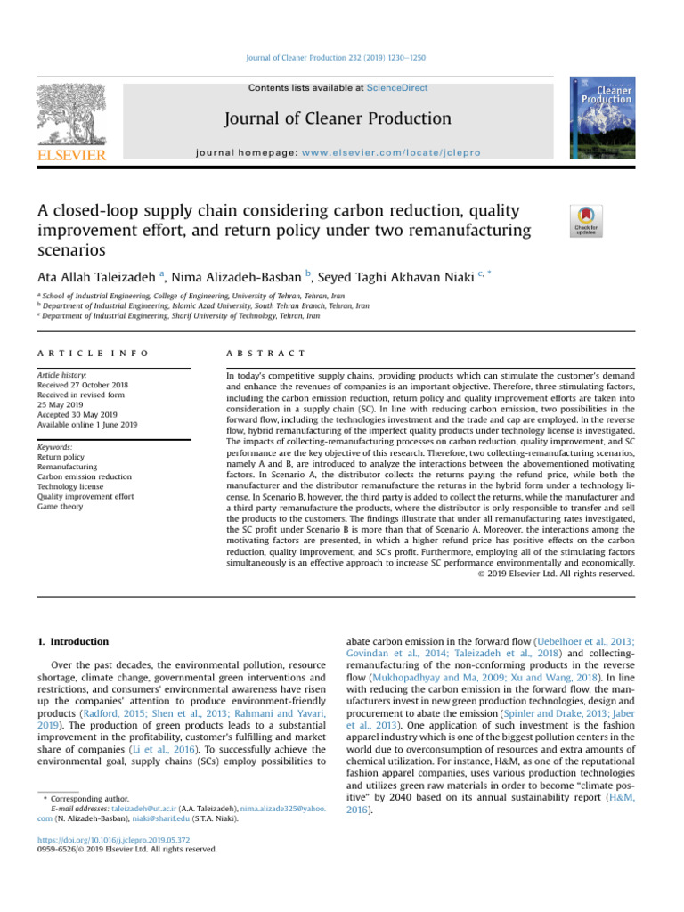 Closed-Loop Supply Chain for Carbon Reduction | PDF | Climate Change ...