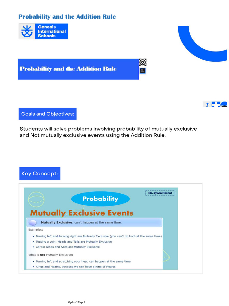 Probability and The Addition Rule | PDF