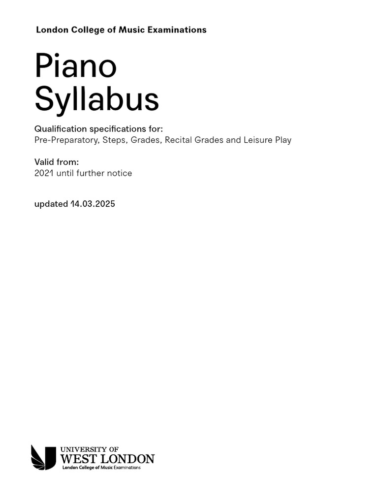 LCM Piano Diploma Syllabus Overview | PDF | Scale (Music) | Musicology