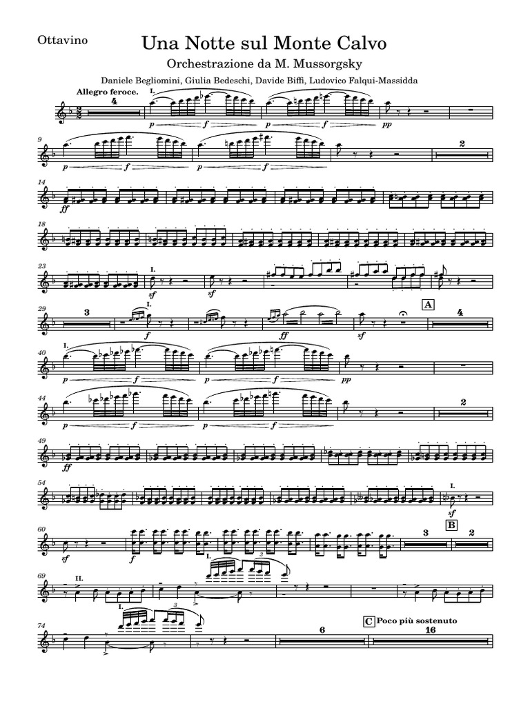 Una Notte Sul Monte Calvo-Ottavino | PDF | Musical Forms | Elements Of ...