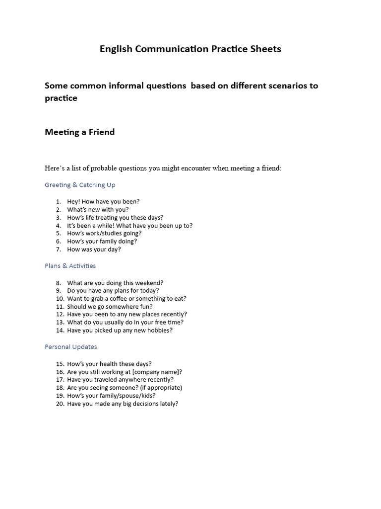 English Communication Sheet | PDF | Cricket