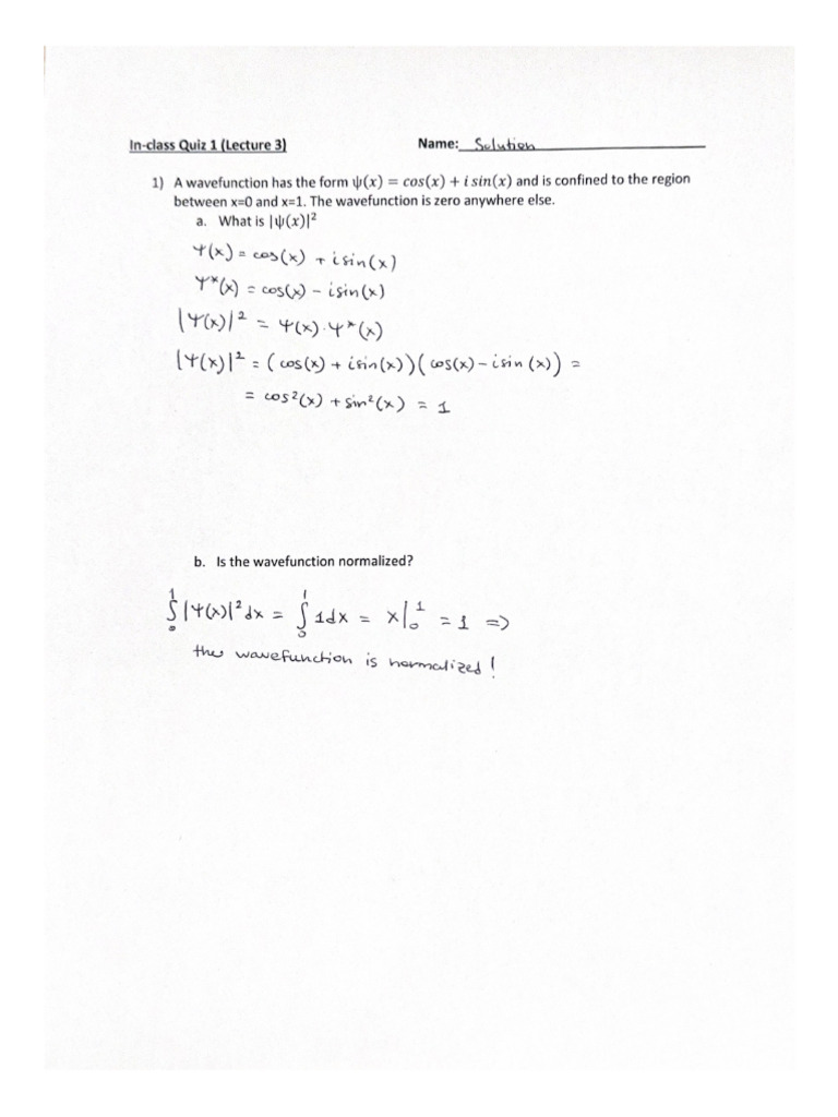 In-Class Quiz 1 Lecture3 | PDF