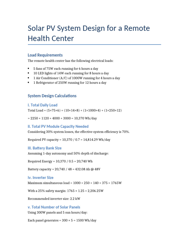 Solar PV System Design Health Center | PDF
