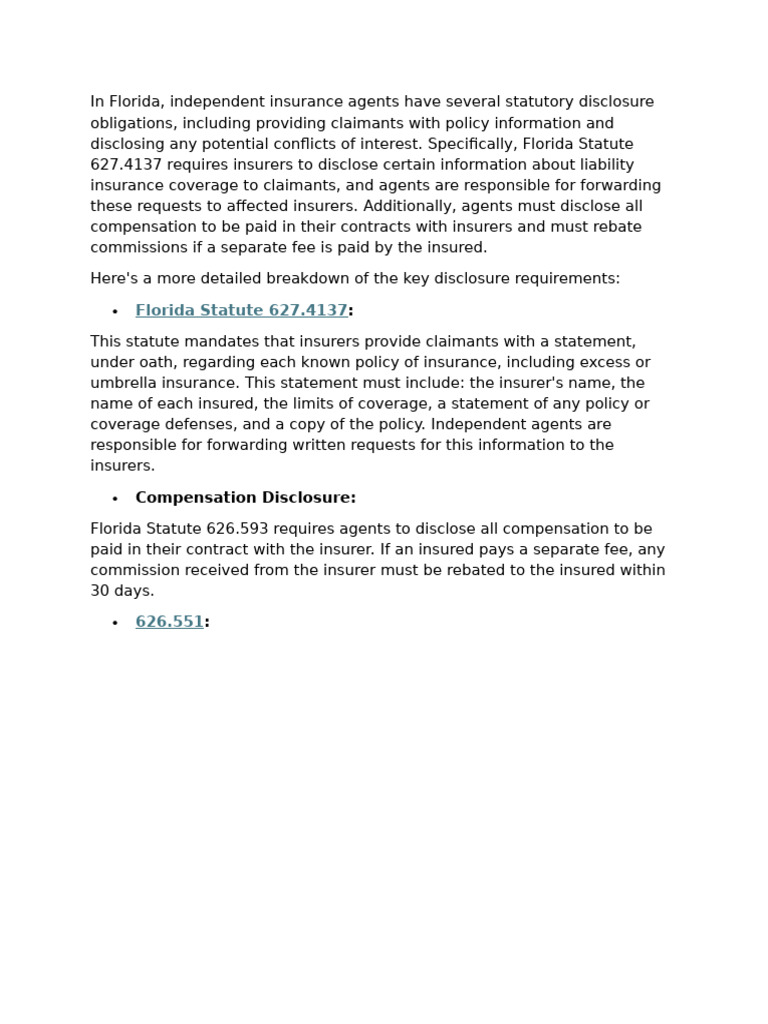 Florida Statute 627 | PDF