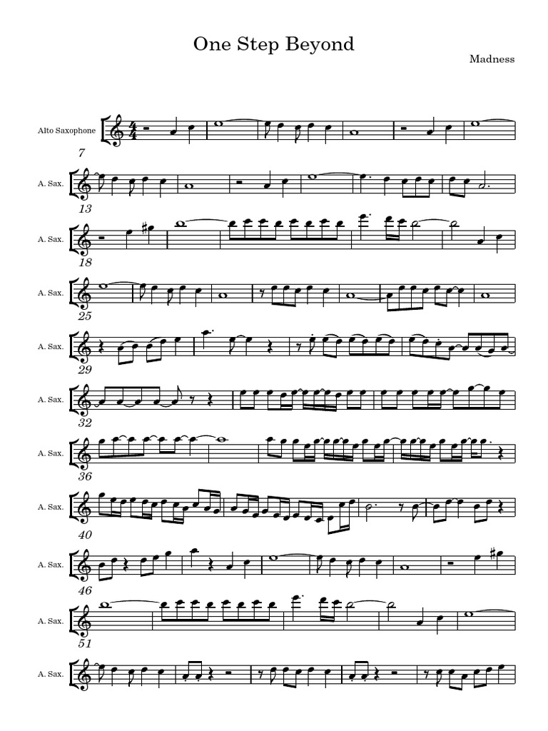 One Step Beyond Sax Alto | PDF | Saxophone | Classical Music Groups