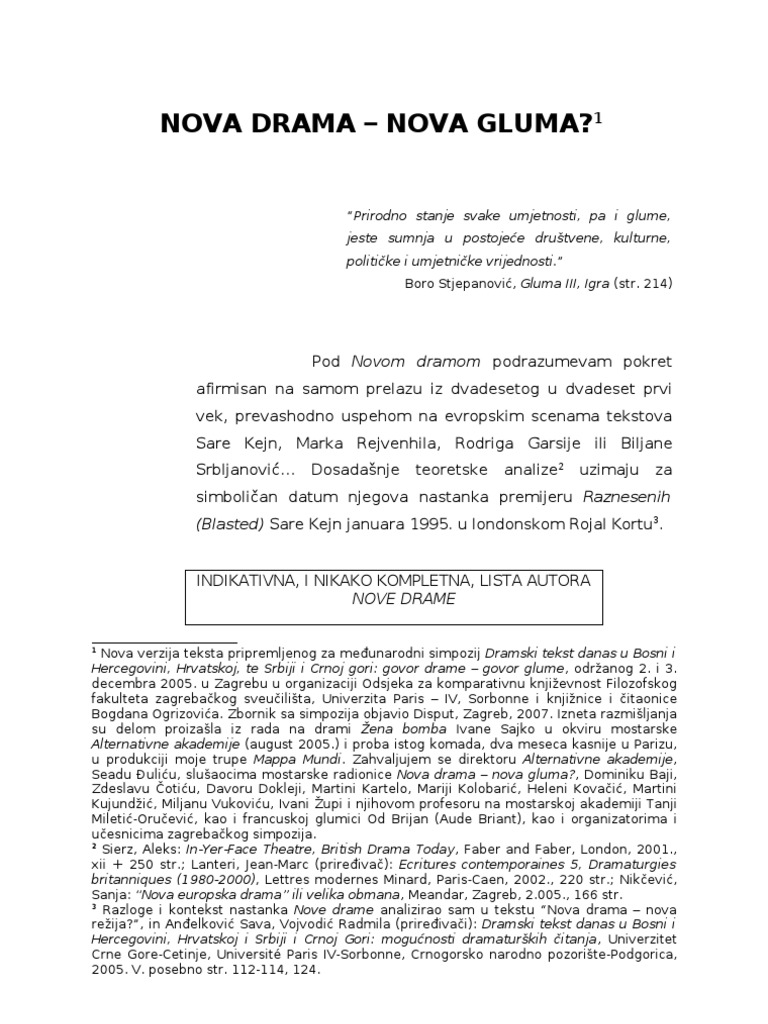 Nova Drama Nova Gluma-SCENA | PDF