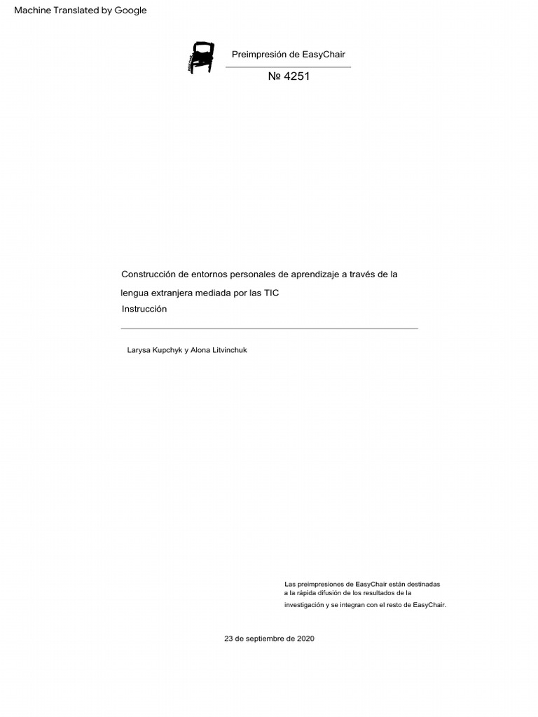 EasyChair Preprint 4251 ESPAÑOL | PDF | Enseñando | Aprendizaje