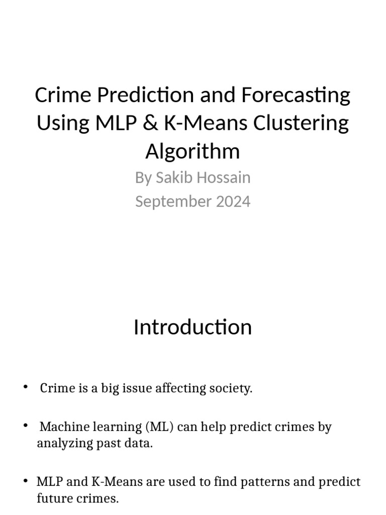 Crime Prediction Using MLP & K-Means | PDF