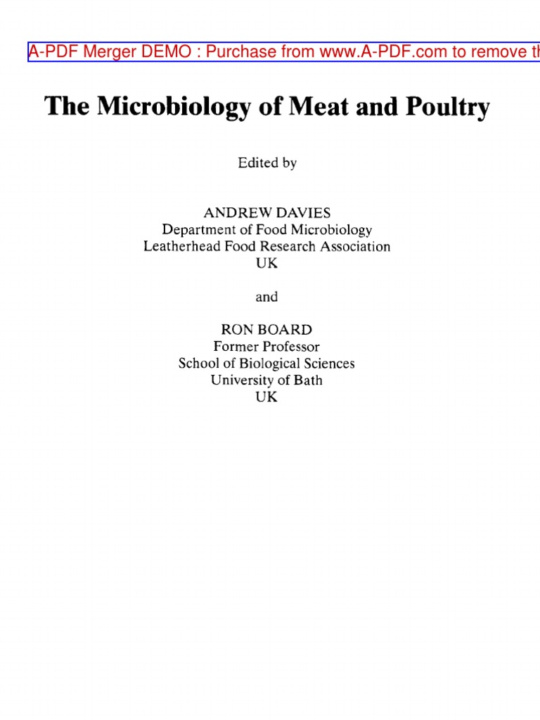Microbiology Of Meat And Poultry Pdf Bacteria Pseudomonas