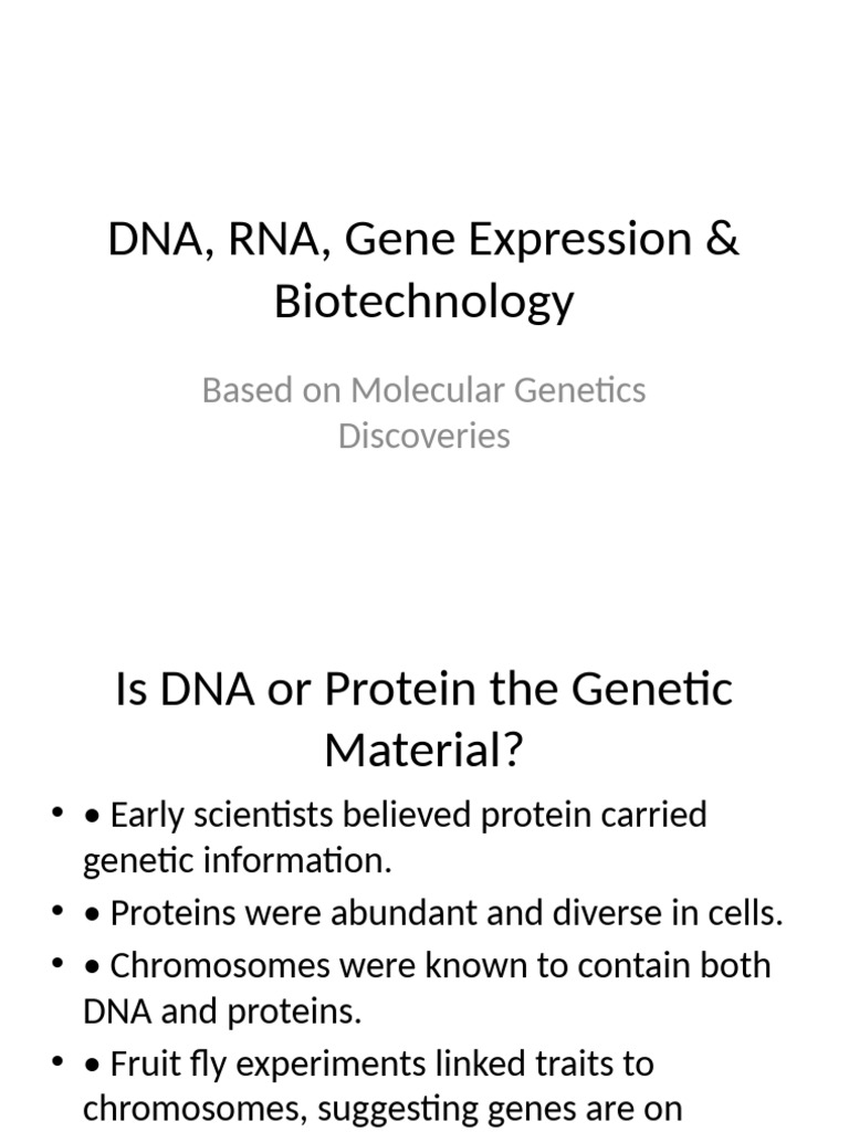 DNA RNA Gene Expression Biotech Presentation | PDF
