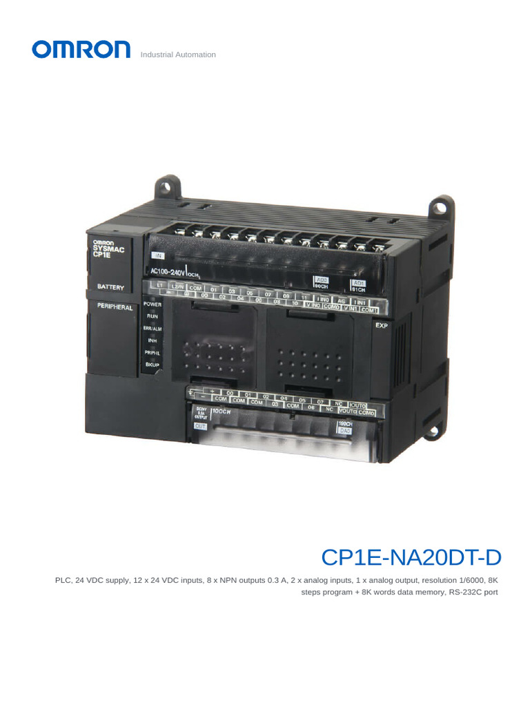 Cp1e Na20dt D | PDF | Programmable Logic Controller | Information And Communications Technology