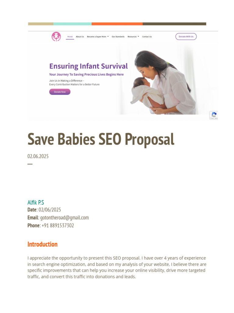 SEO Strategy Proposal for Save Babies | PDF | Search Engine ...