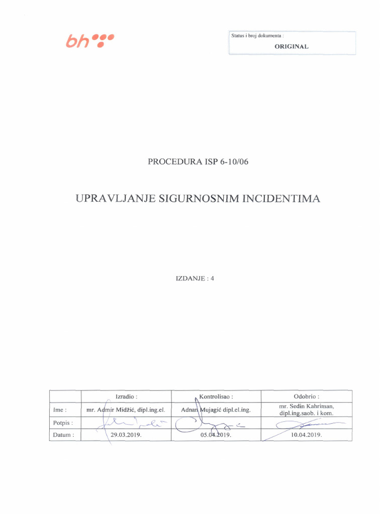 Sigrunosna Procedura | PDF