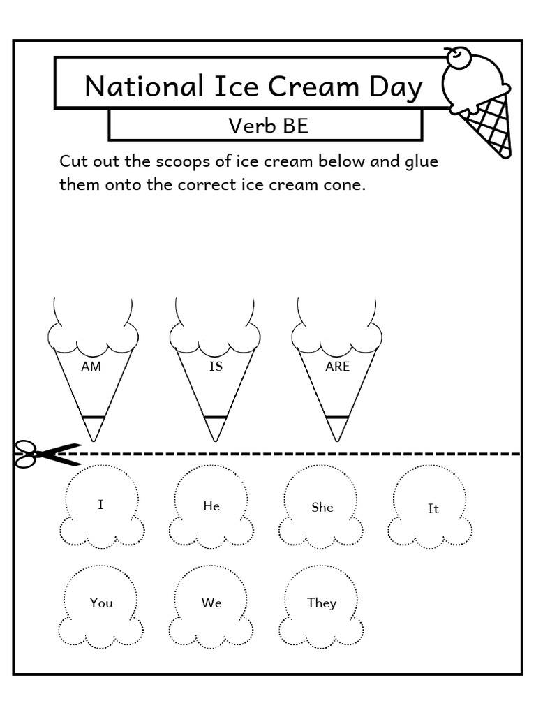 Ice Cream Verb "To Be" Worksheet | PDF