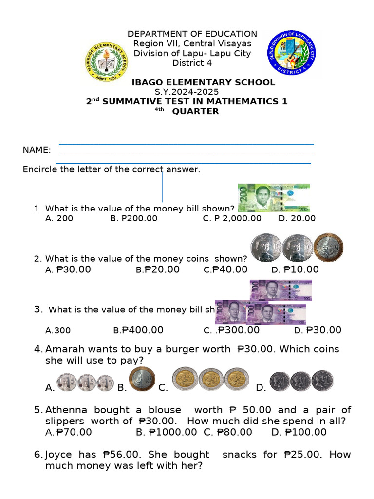 2nd Summative in Math Matatag q4 | PDF | Chess Openings | Chess