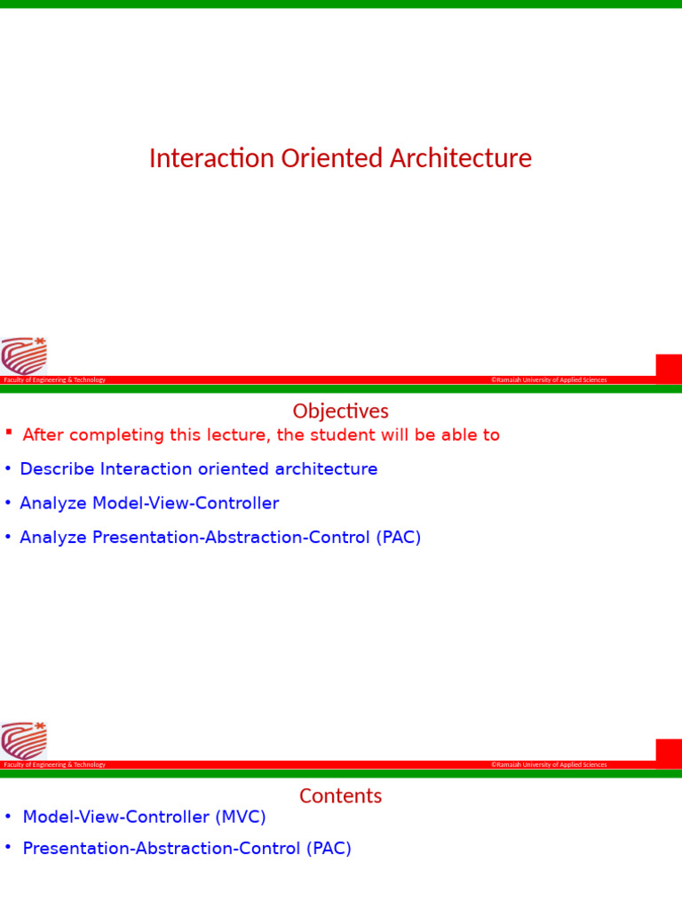 Lecture16 Interaction Oriented Architecture | PDF | Model–View–Controller | Computing