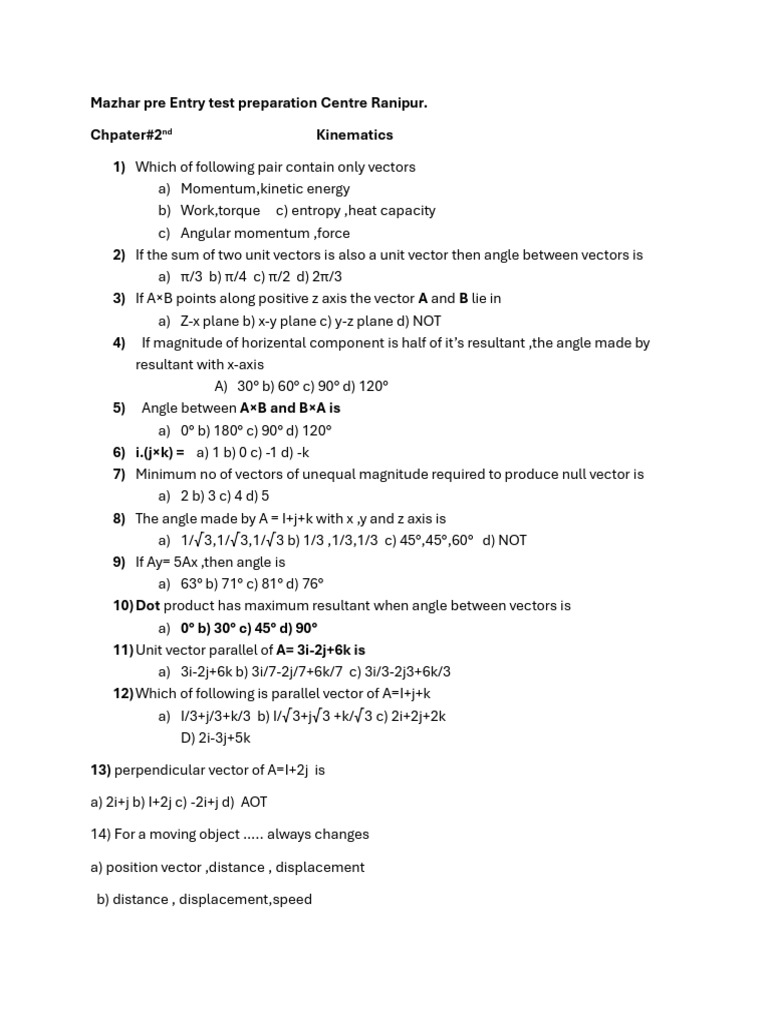 Assignment 1 (Physicsi) by Sir Meer | PDF | Speed | Euclidean Vector