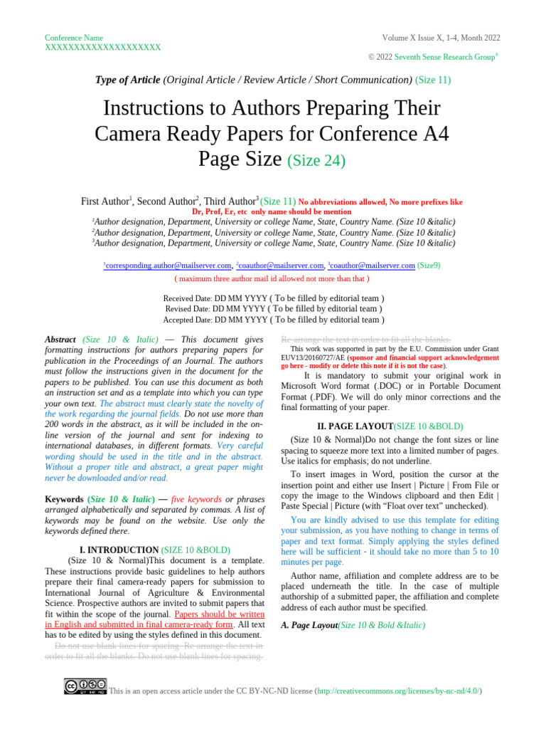 Conference PaperTemplate | PDF | Typefaces | Paragraph