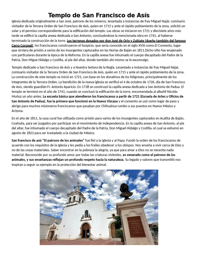 Templo de San Francisco de Asís en Chihuahua | PDF