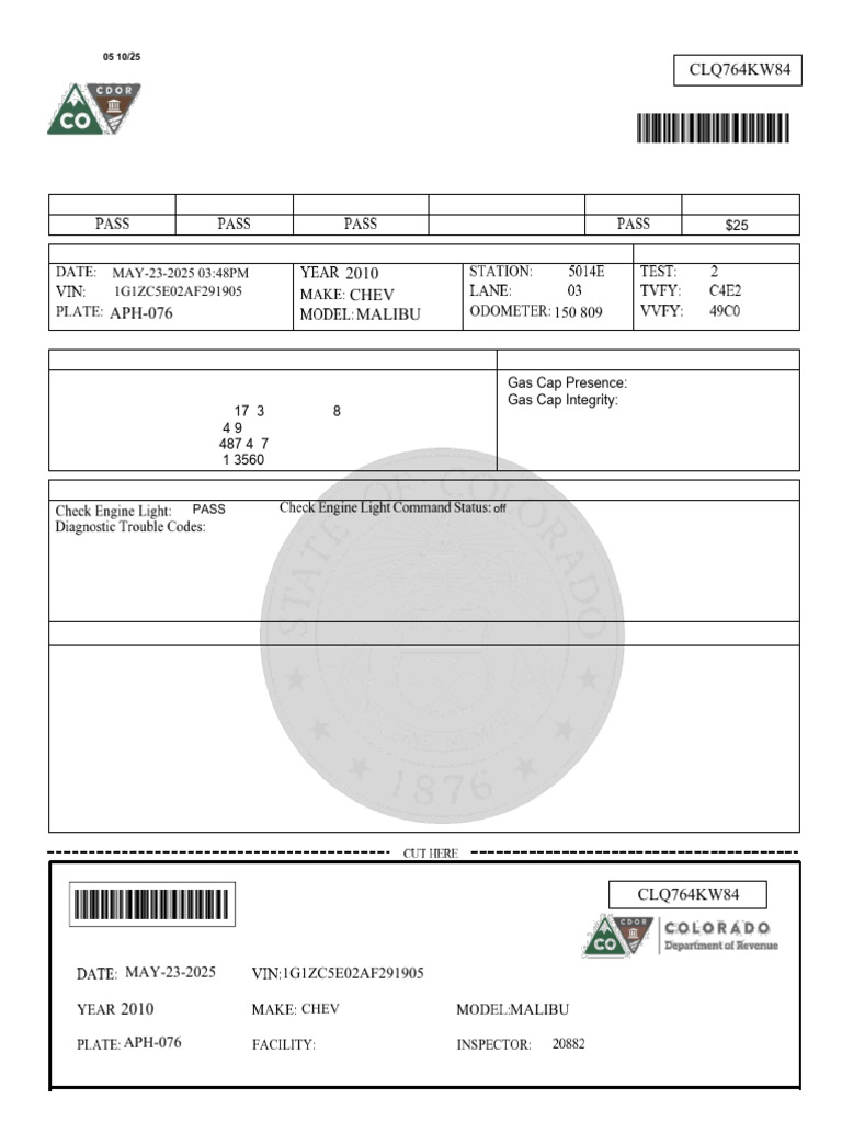 Emission Colorado Pass 12345 | PDF