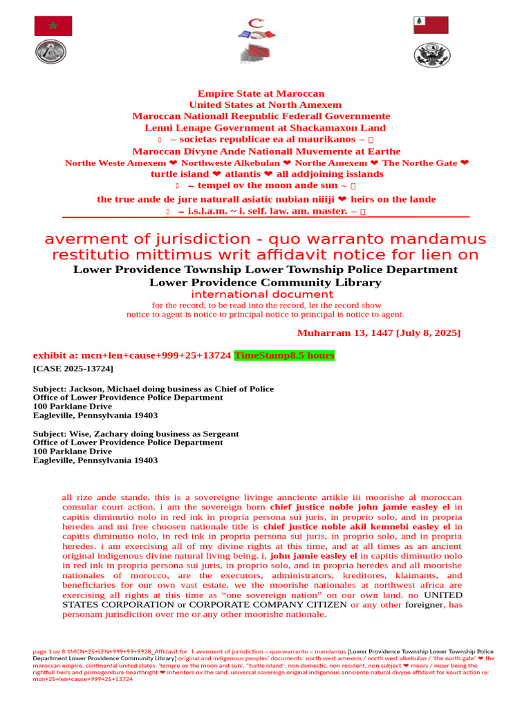 Sovereign Affidavit for Jurisdiction Challenge | PDF | Consul ...