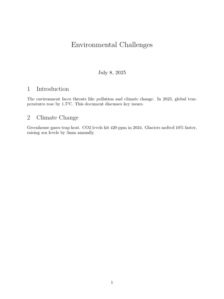 Environmental Challenges | PDF