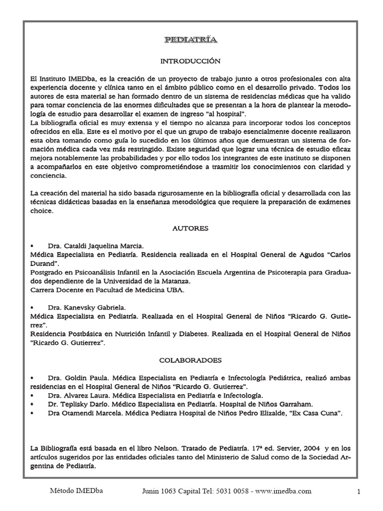 Apunte Introduccion Pediatria | PDF | Cuidado de la salud