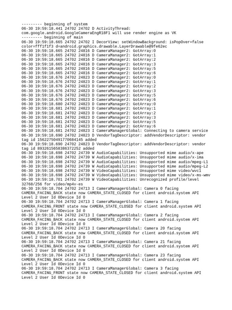 Camera Log: Google Camera Engine | PDF | Arm Architecture | Computer ...