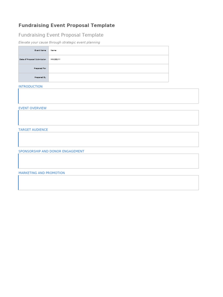 Ic Fundraising Event Proposal Template 12095 | PDF | Fundraising