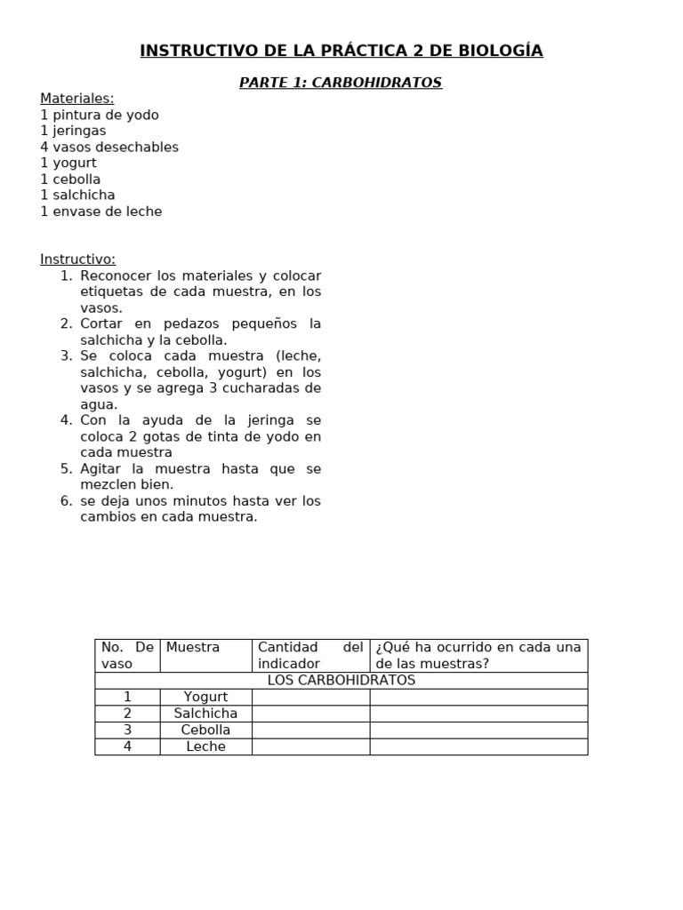 Practica de Biologia | PDF